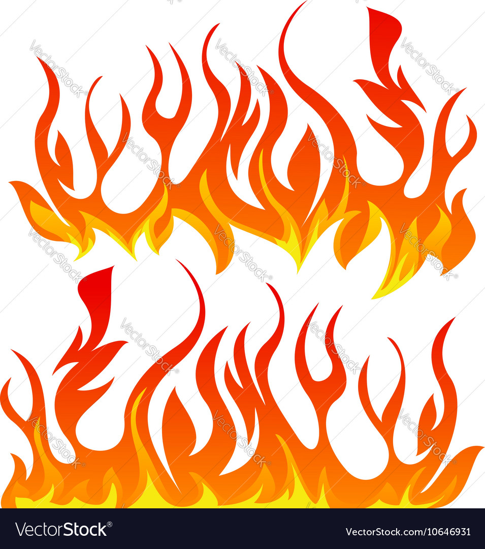 Fire flames set Royalty Free Vector Image - VectorStock