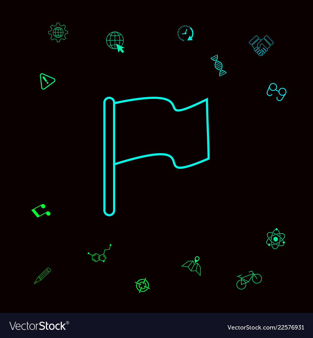 Flag linear icon graphic elements Royalty Free Vector Image