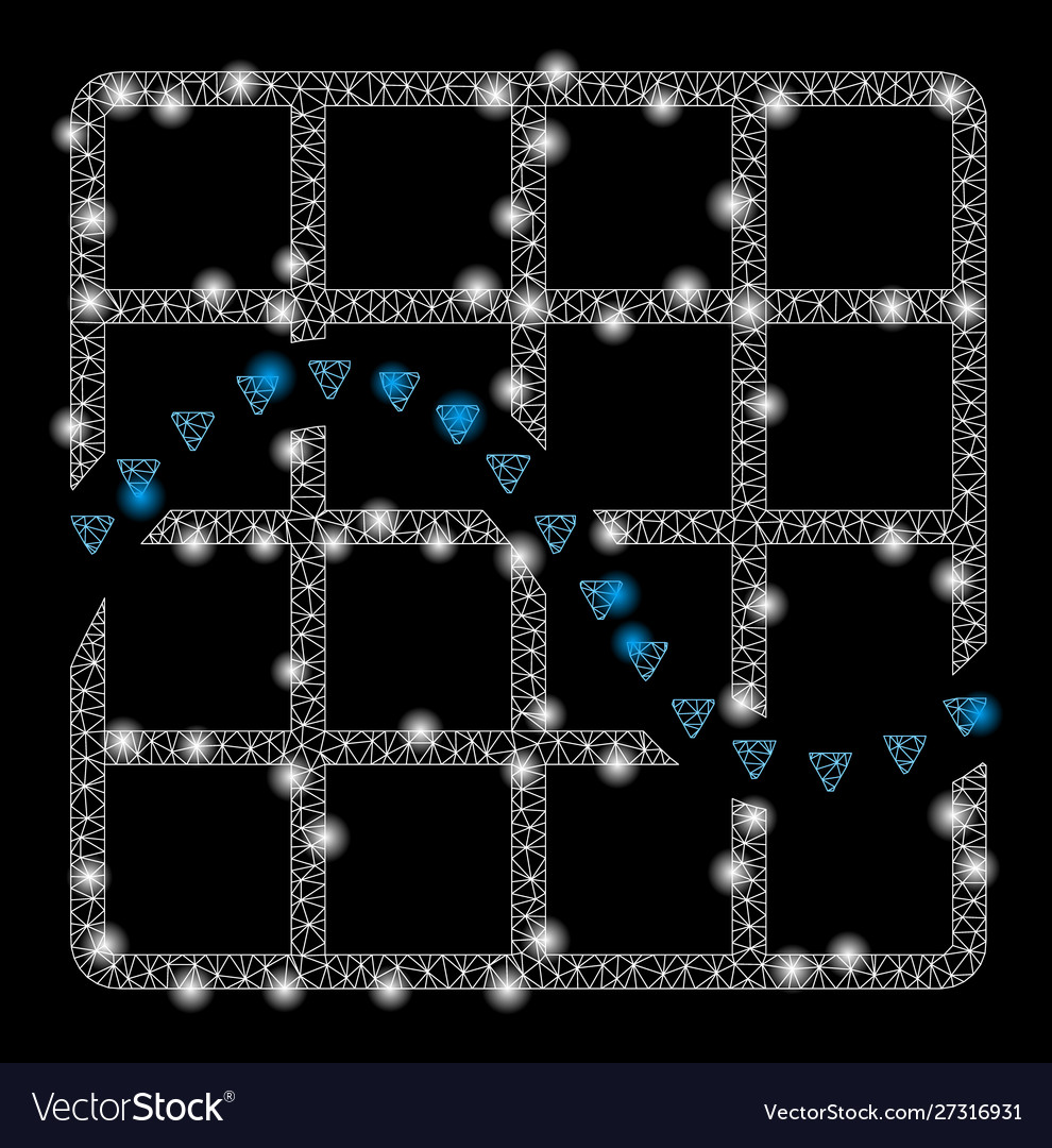 Flare mesh network dotted function chart Vector Image