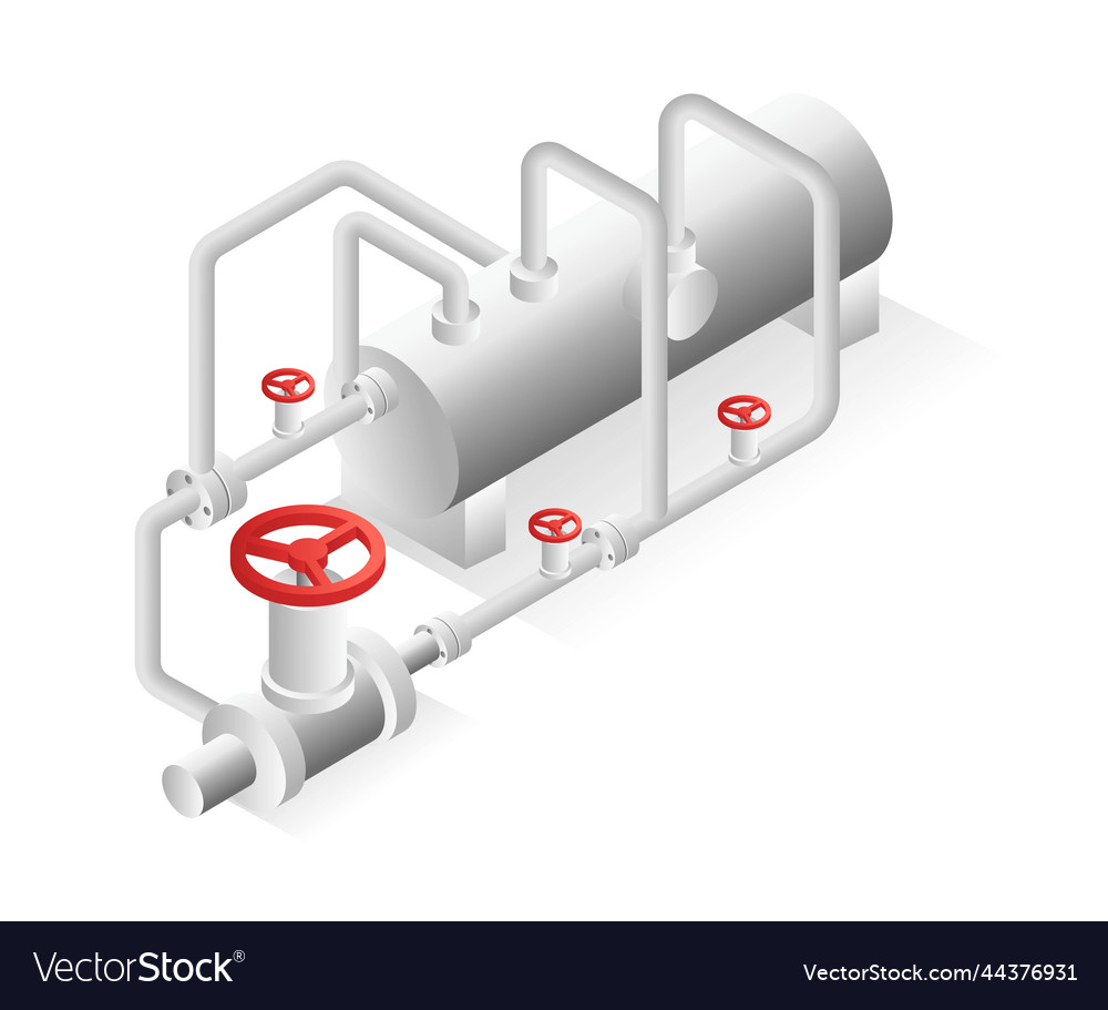 Flat isometric concept industrial oil and gas Vector Image