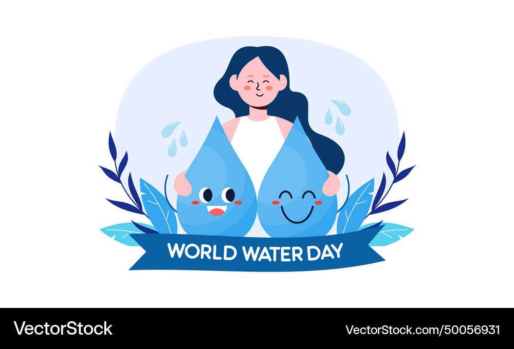 Happy international water day Royalty Free Vector Image
