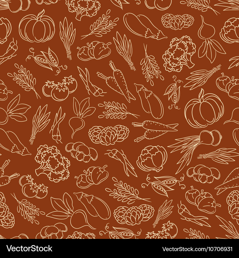 Harvest festival seamless pattern with vegetables Vector Image