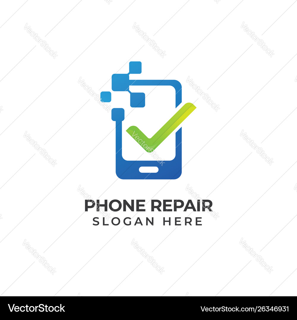 Mobile phone repair logo template service Vector Image