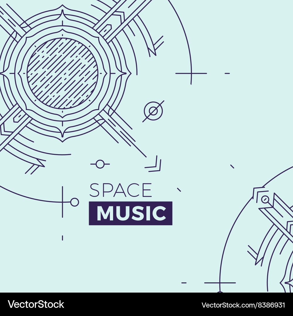 Modern thin line music cover outline Royalty Free Vector