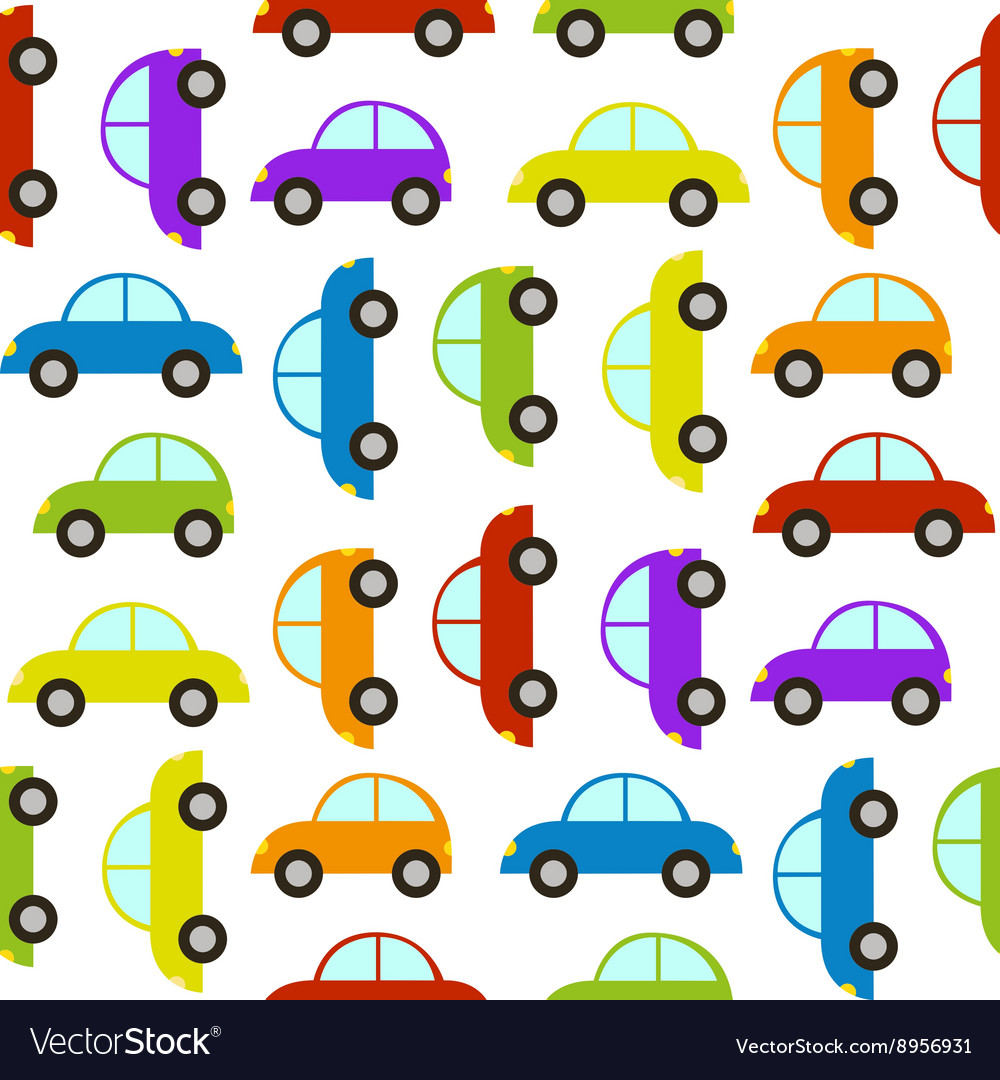 Seamless pattern with car Royalty Free Vector Image