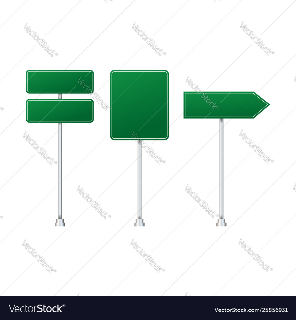 Set road signs isolated on transparent Royalty Free Vector