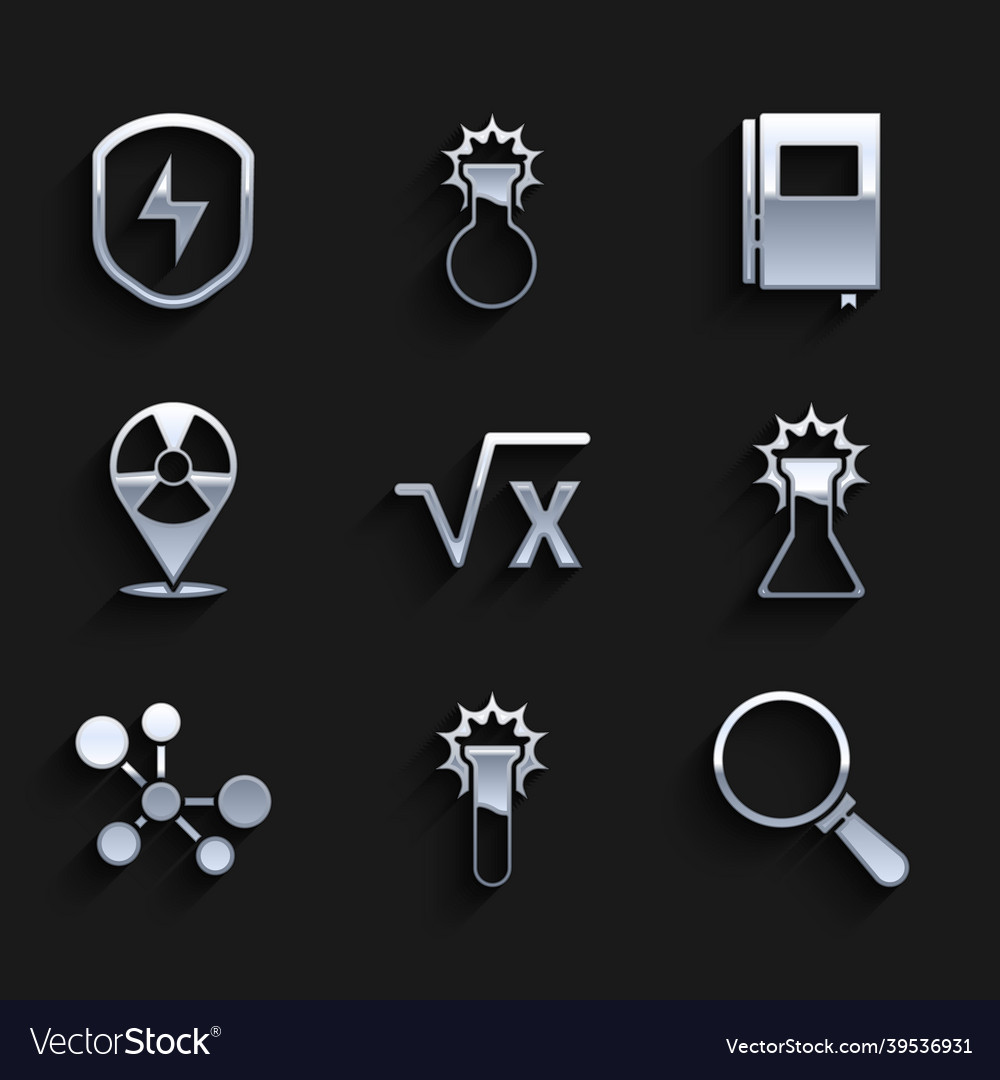 Set square root of x glyph test tube and flask Vector Image Set square root of x glyph test tube and flask Vector Image