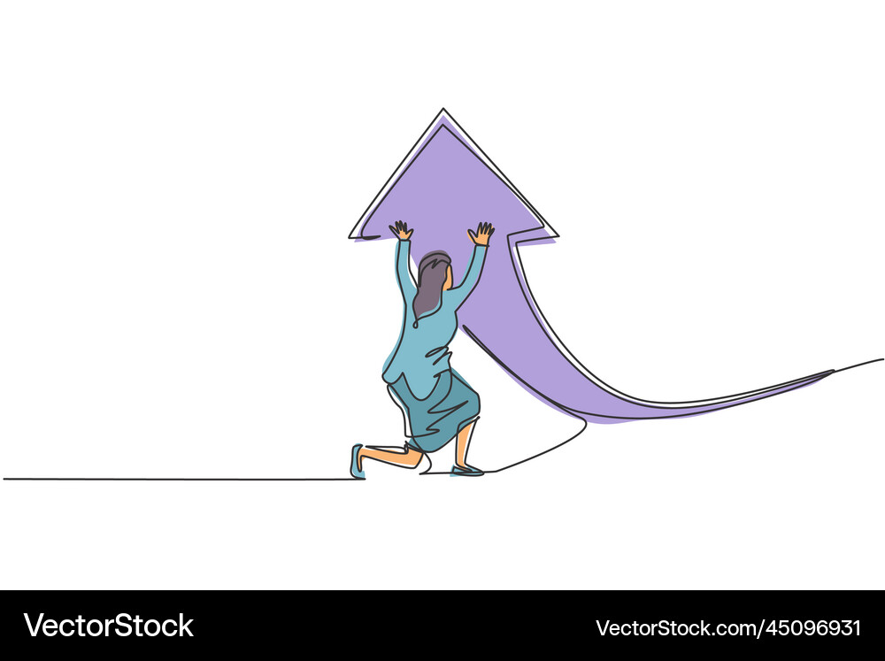 Single one line drawing of young smart Royalty Free Vector
