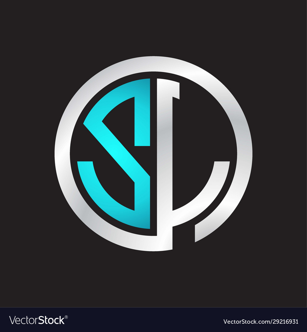 Sl initial logo linked circle monogram Royalty Free Vector