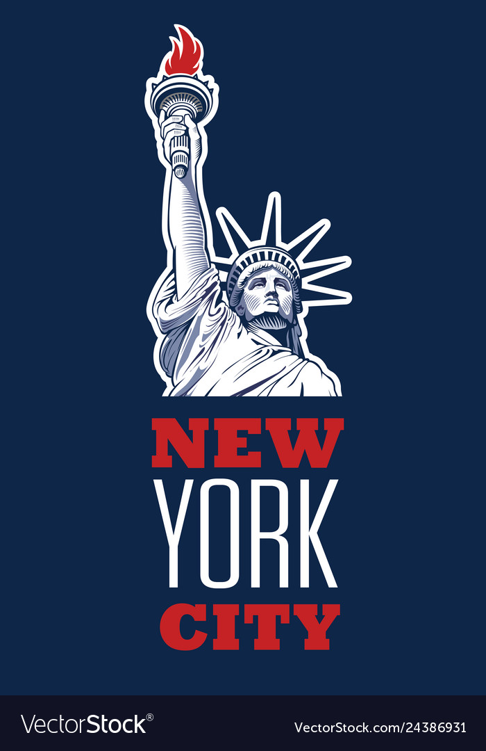 Statue of liberty nyc fourth july Royalty Free Vector Image