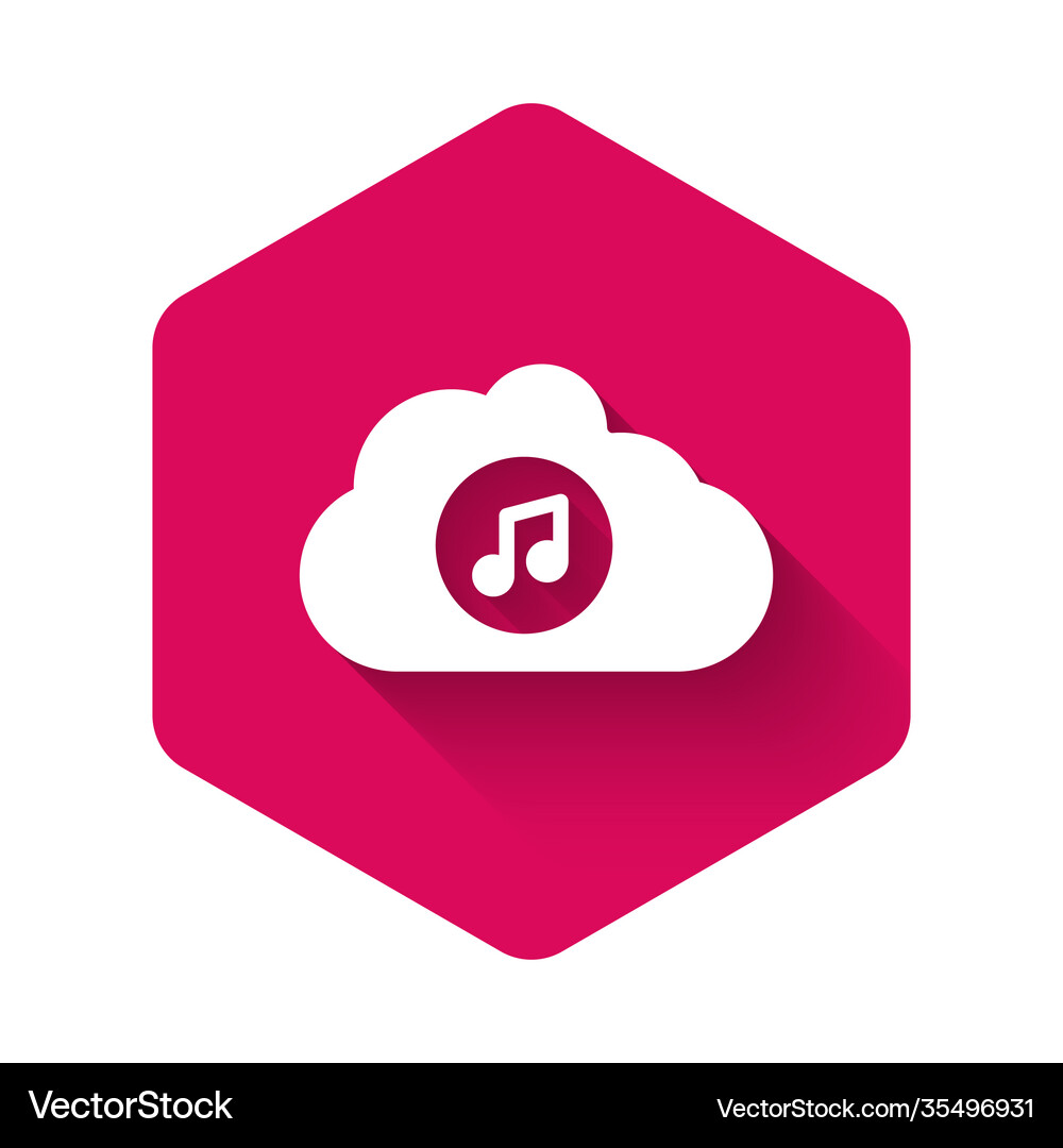 White music streaming service icon isolated Vector Image
