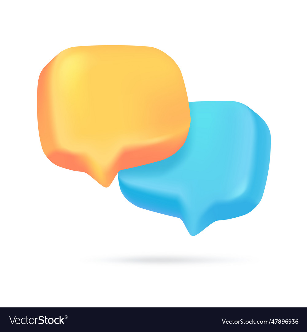 3d speech bubbles social media chat message box Vector Image