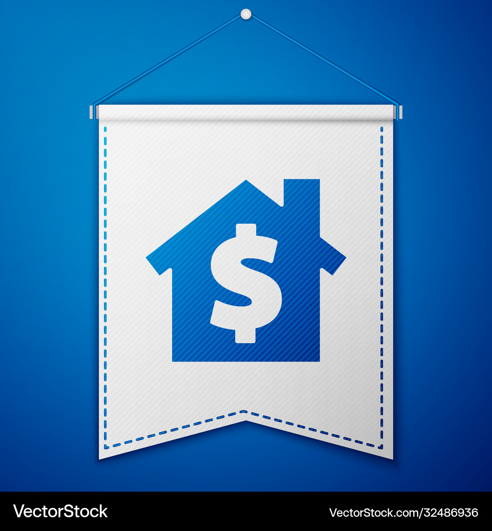 Blue house with dollar symbol icon isolated Vector Image