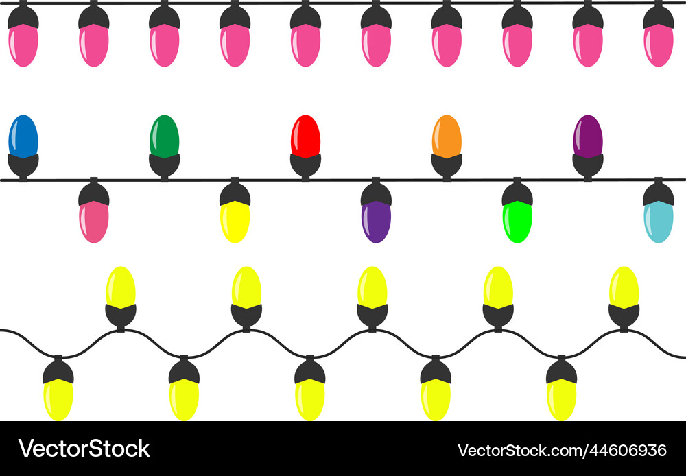 Christmas or birthday garlands with colored Vector Image