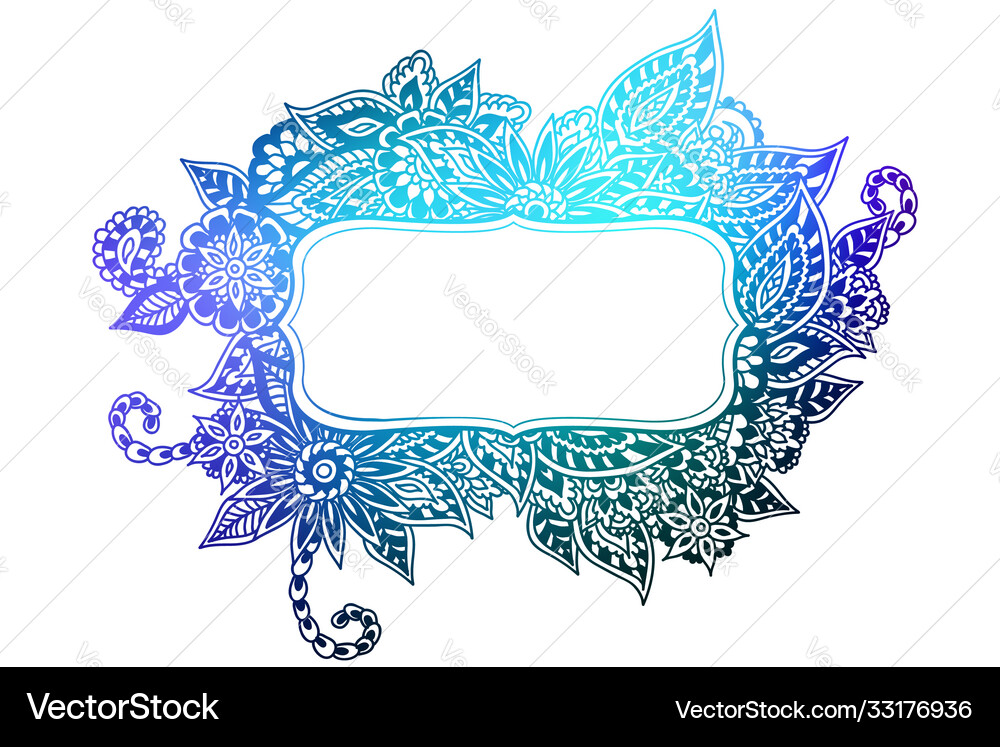 Colored doodle frame Royalty Free Vector Image