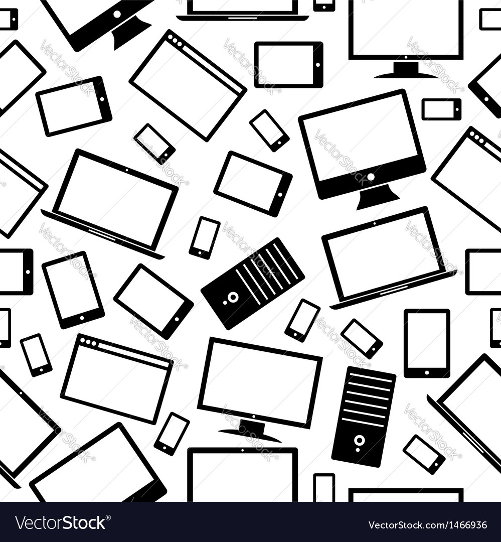 Computer mobile and tablet icons pattern Vector Image