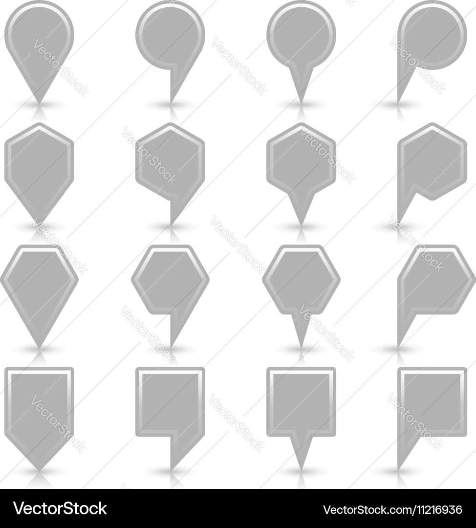 Flat gray color map pin sign location icon Vector Image