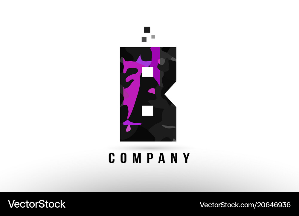 Purple black alphabet letter b logo design Vector Image