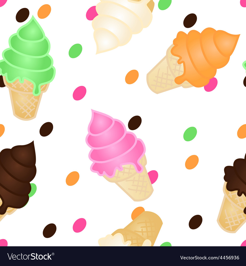 Seamless ice cream pattern Royalty Free Vector Image