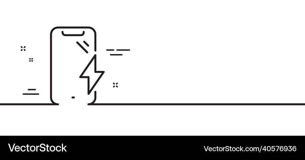 Smartphone charging line icon phone charge sign Vector Image