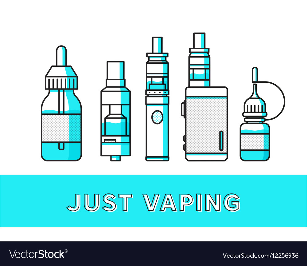 Vaping icons collection Royalty Free Vector Image