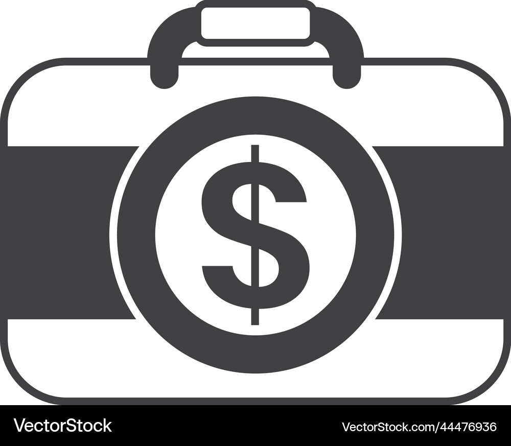 Wallet and money in minimal style Royalty Free Vector Image