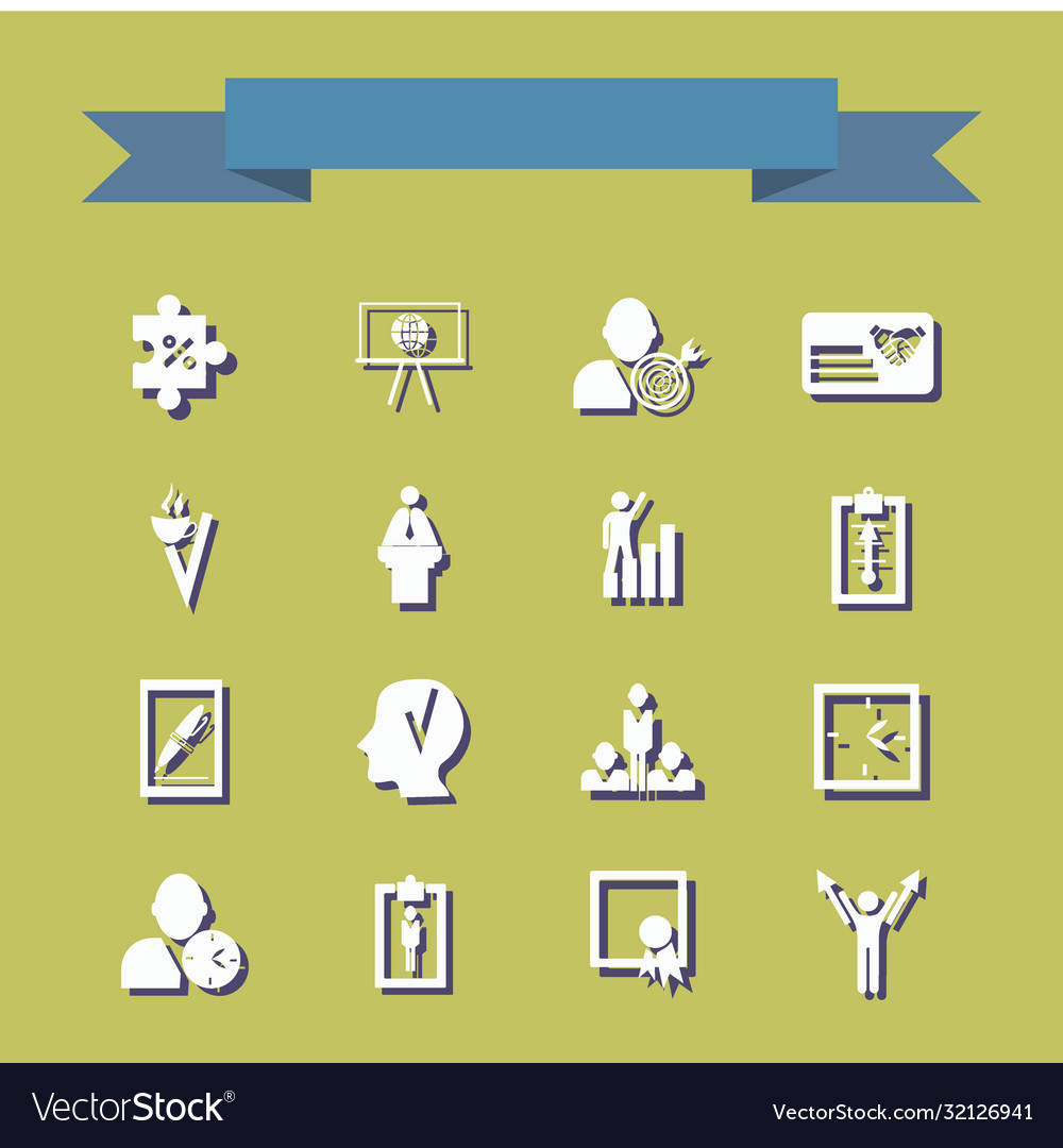 Assembly in flat style icons theme business Vector Image