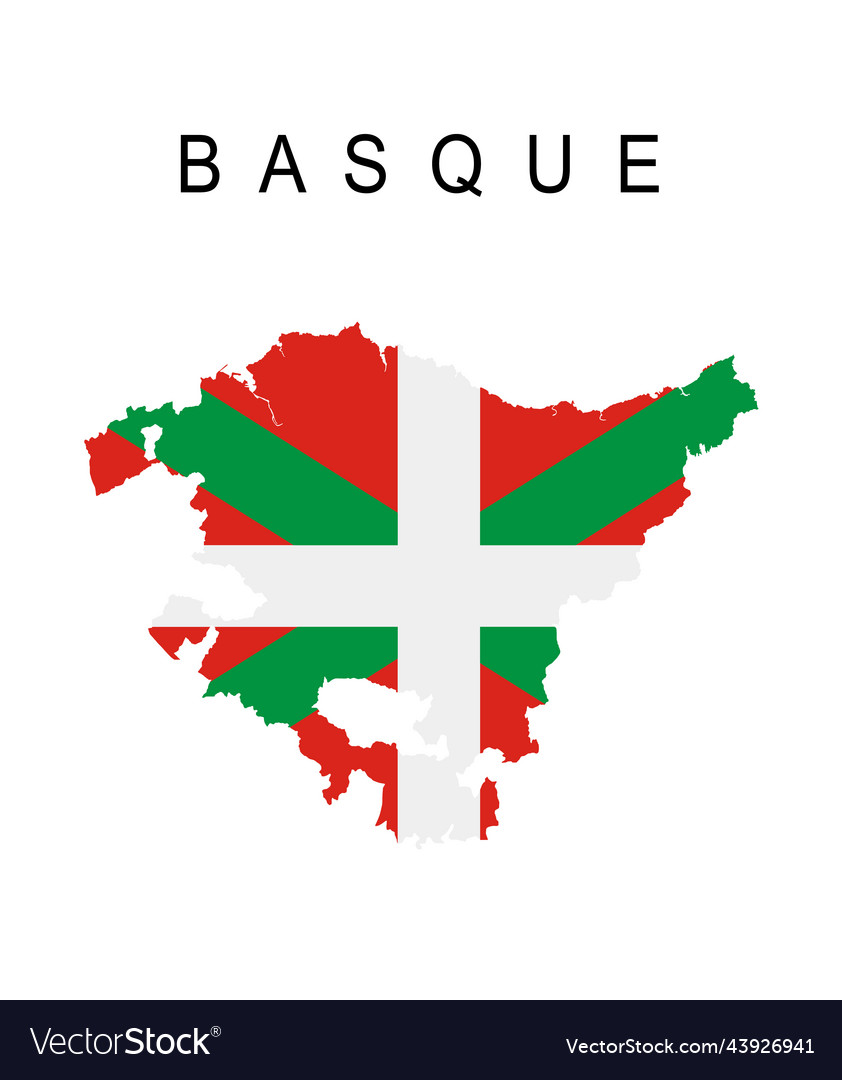 Basque map flag silhouette Royalty Free Vector Image