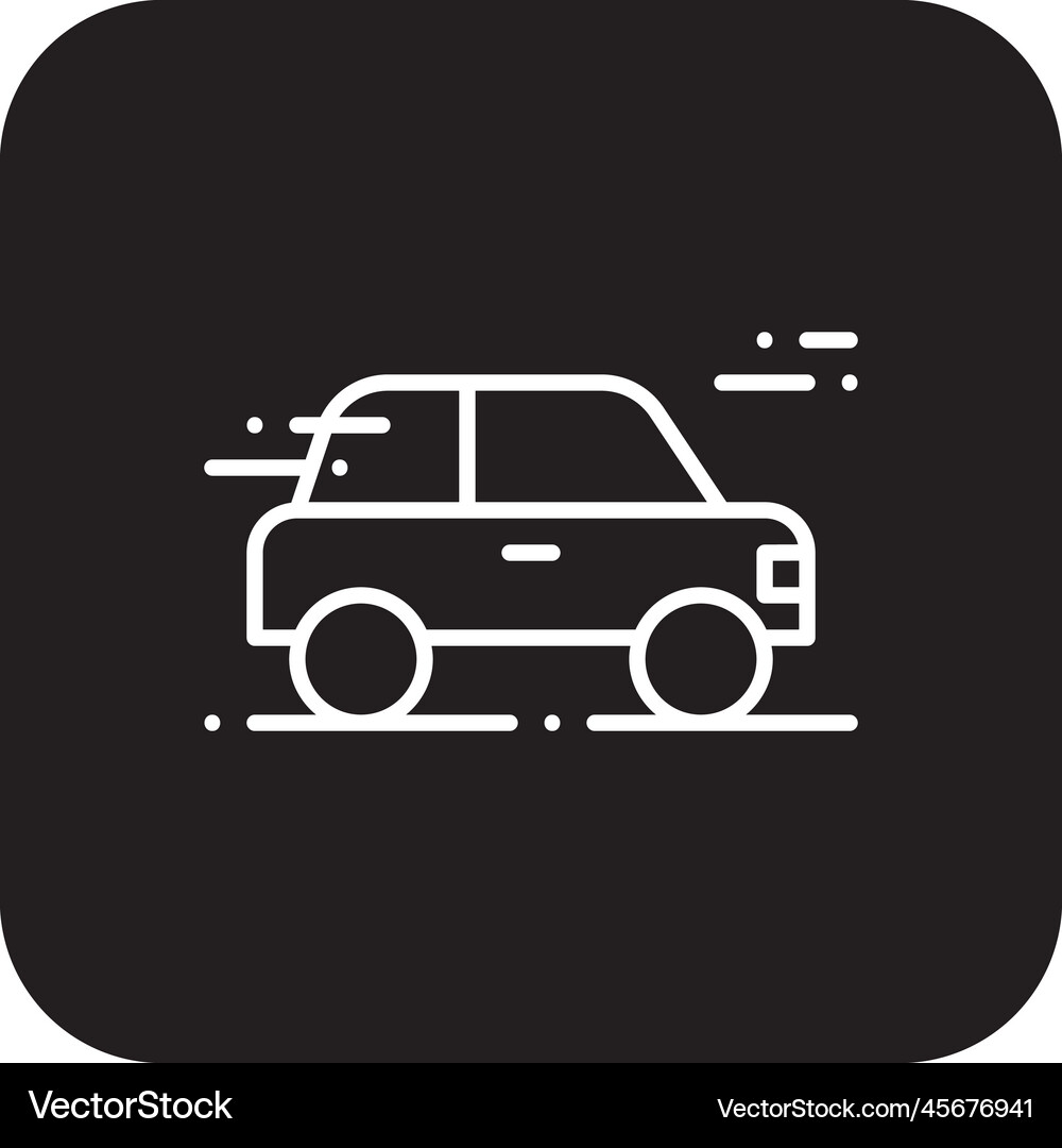 Car transportation icon with black filled line Vector Image