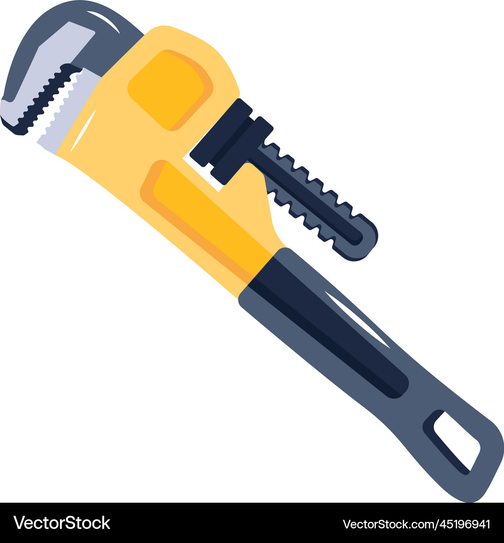 Get this flat icon of pipe wrench Royalty Free Vector Image