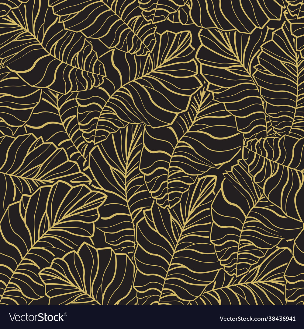 Golden Leaf Pattern Royalty Free Vector Image - VectorStock