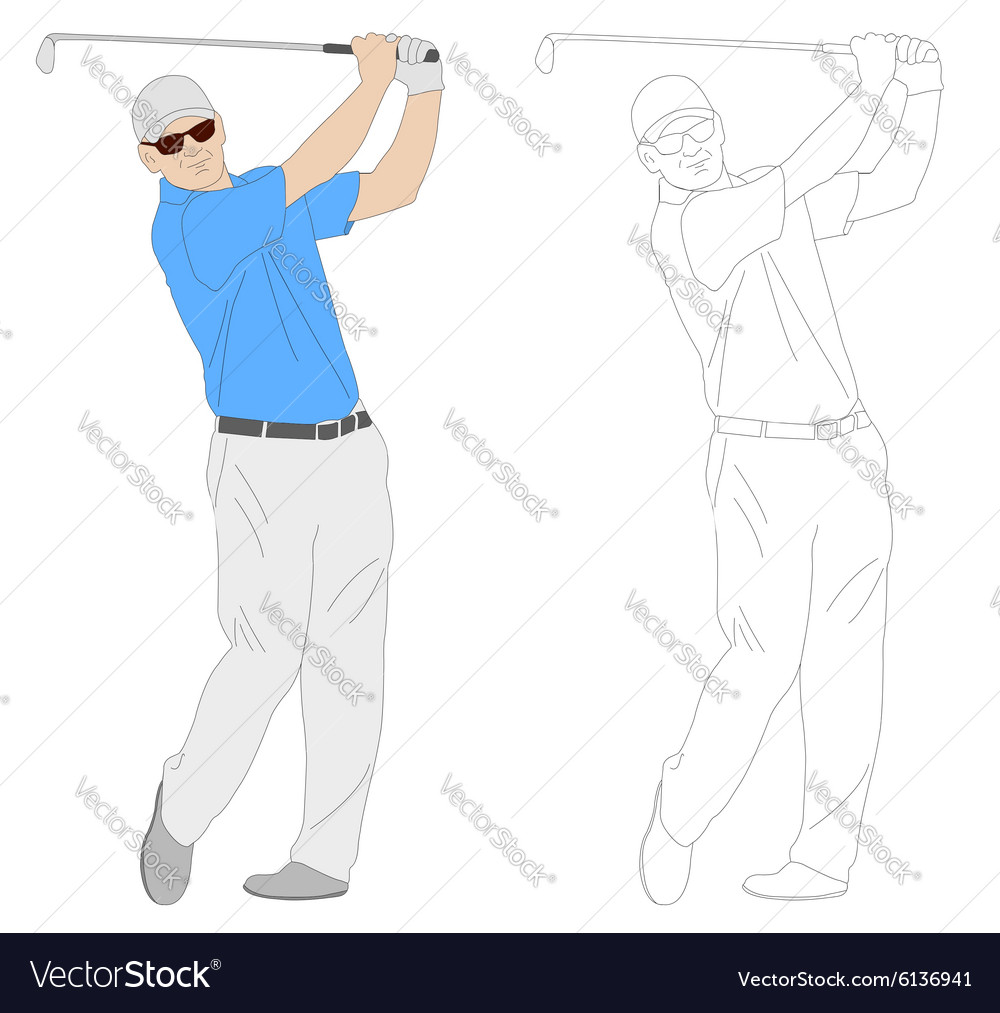 Golf player 1 Royalty Free Vector Image - VectorStock