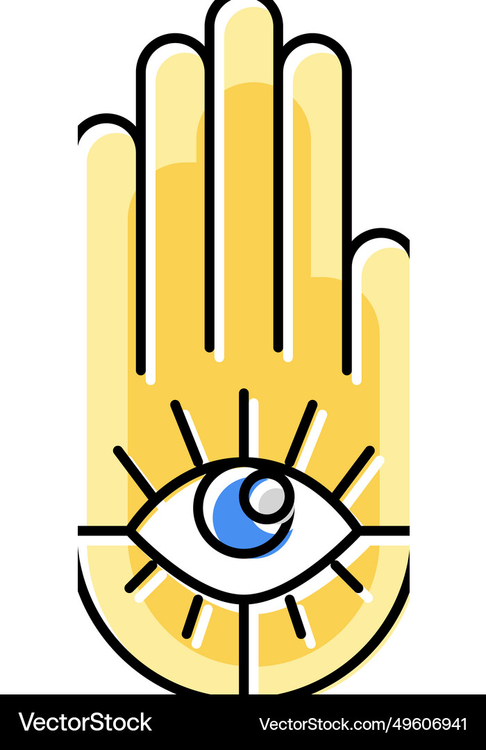 Hamsa hand jewish color icon Royalty Free Vector Image