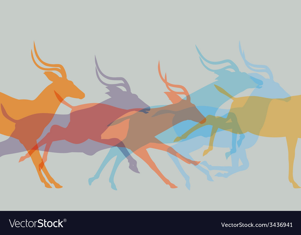 Herd running Royalty Free Vector Image - VectorStock
