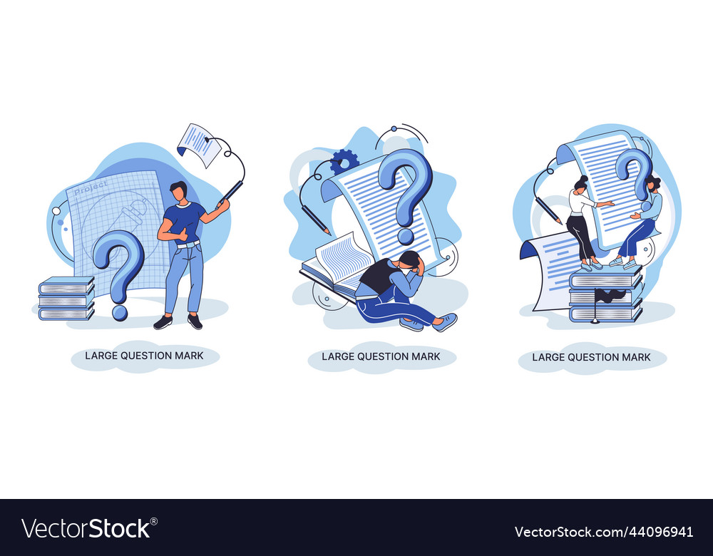 Ladge question mark problem and solution concept Vector Image