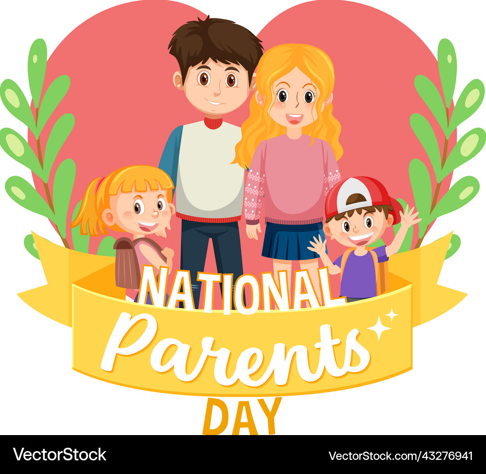 National parents day banner design Royalty Free Vector Image