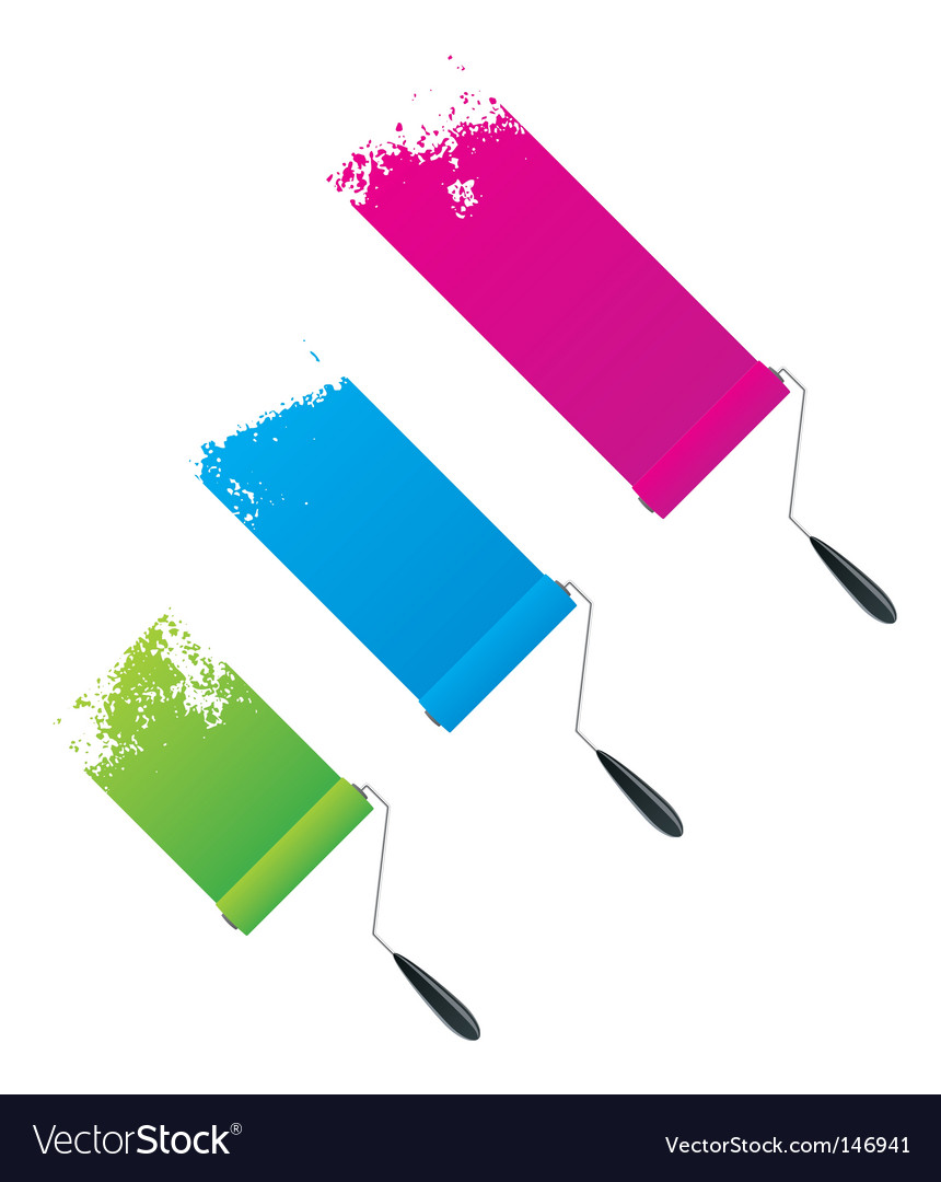 Paint rollers Royalty Free Vector Image - VectorStock