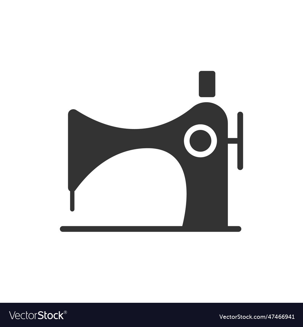 Retro Sewing Machine Silhouette Icon Royalty Free Vector