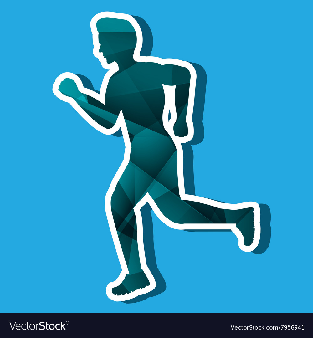 Runner avatar design Royalty Free Vector Image