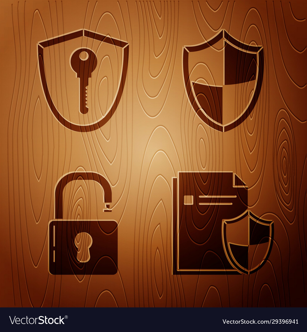 Set document protection concept shield with key Vector Image Set document protection concept shield with key Vector Image