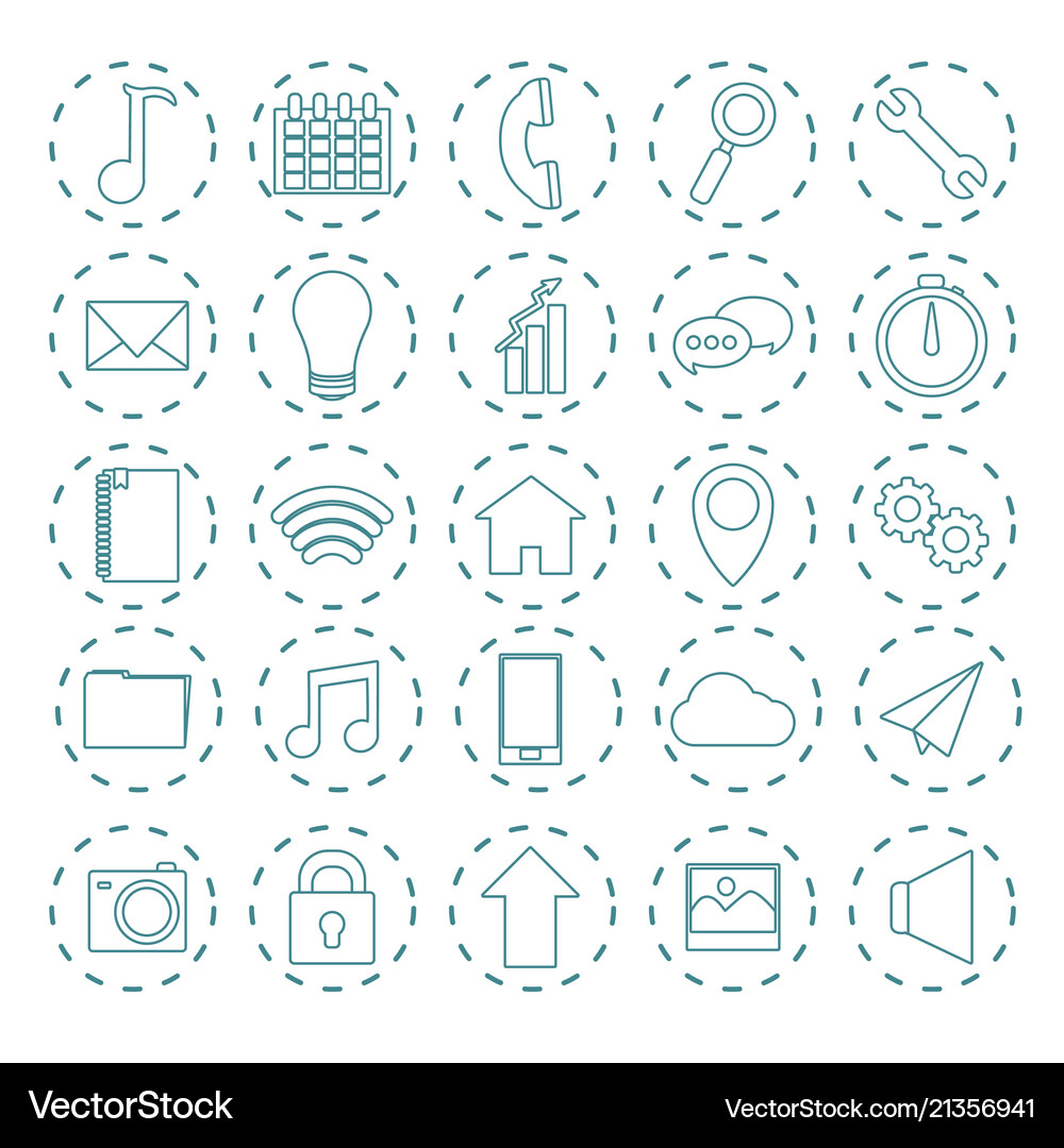 Set of mobile app icons Royalty Free Vector Image