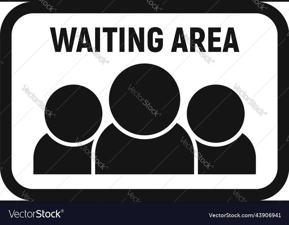 Waiting area board icon simple wait room Vector Image