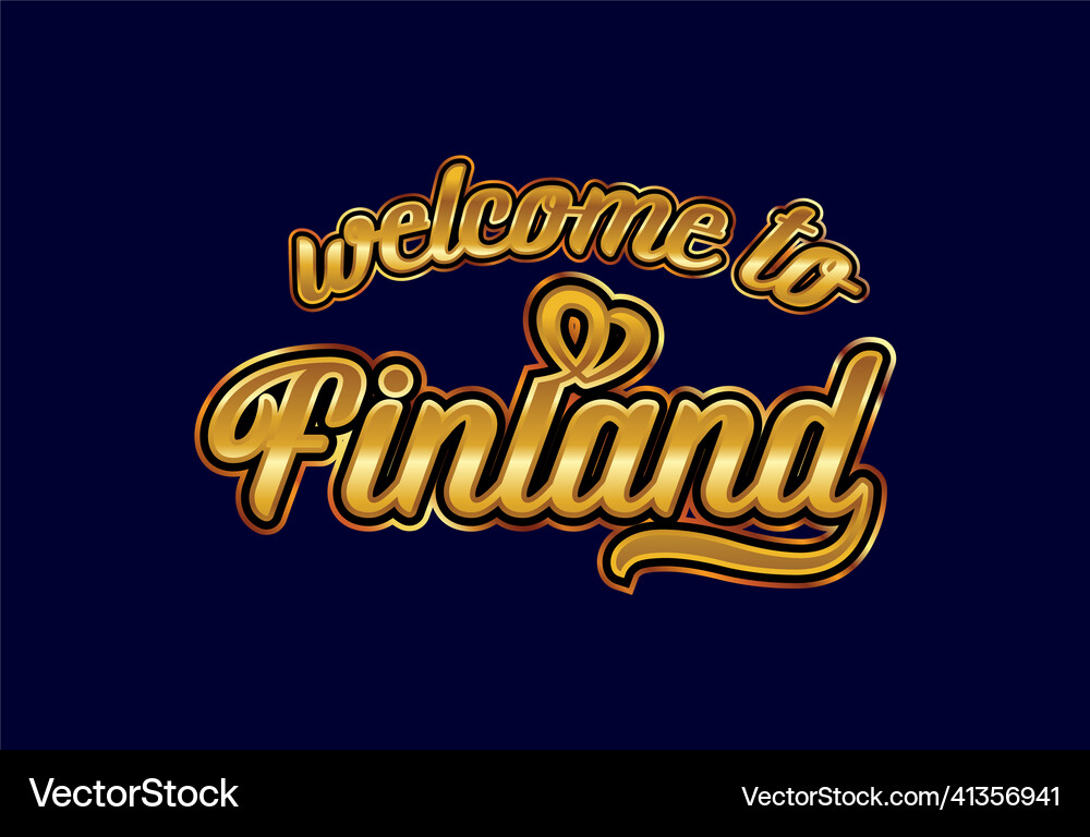 Welcome to finland word text creative font design Vector Image