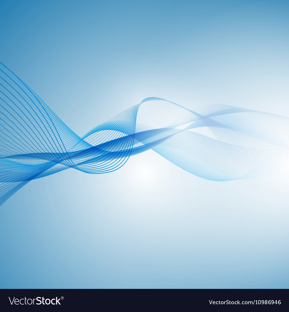 Abstract blue waves - data stream concept Vector Image