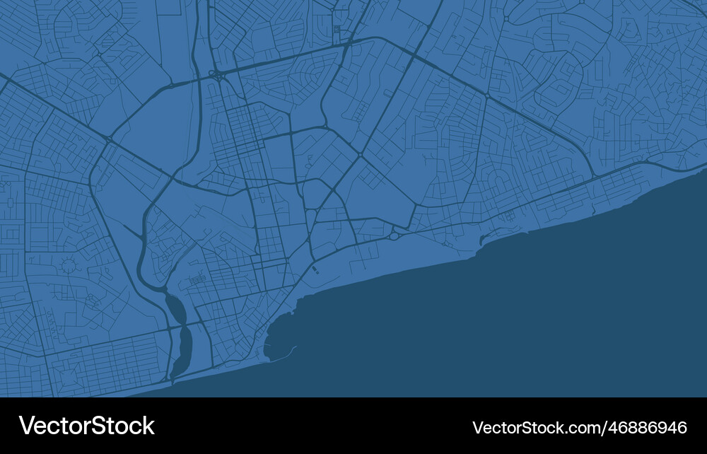 Blue accra map ghana detailed municipality map Vector Image