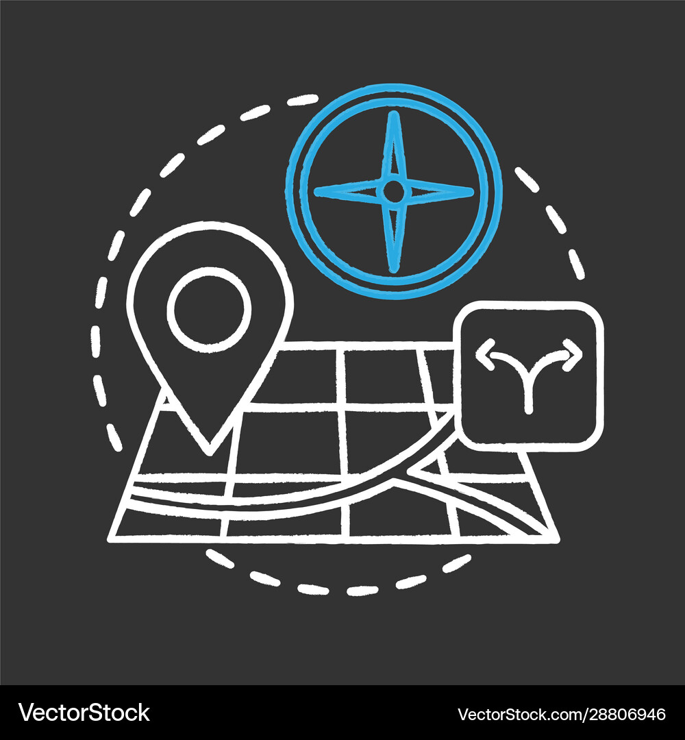 Choosing travel destination chalk concept icon Vector Image