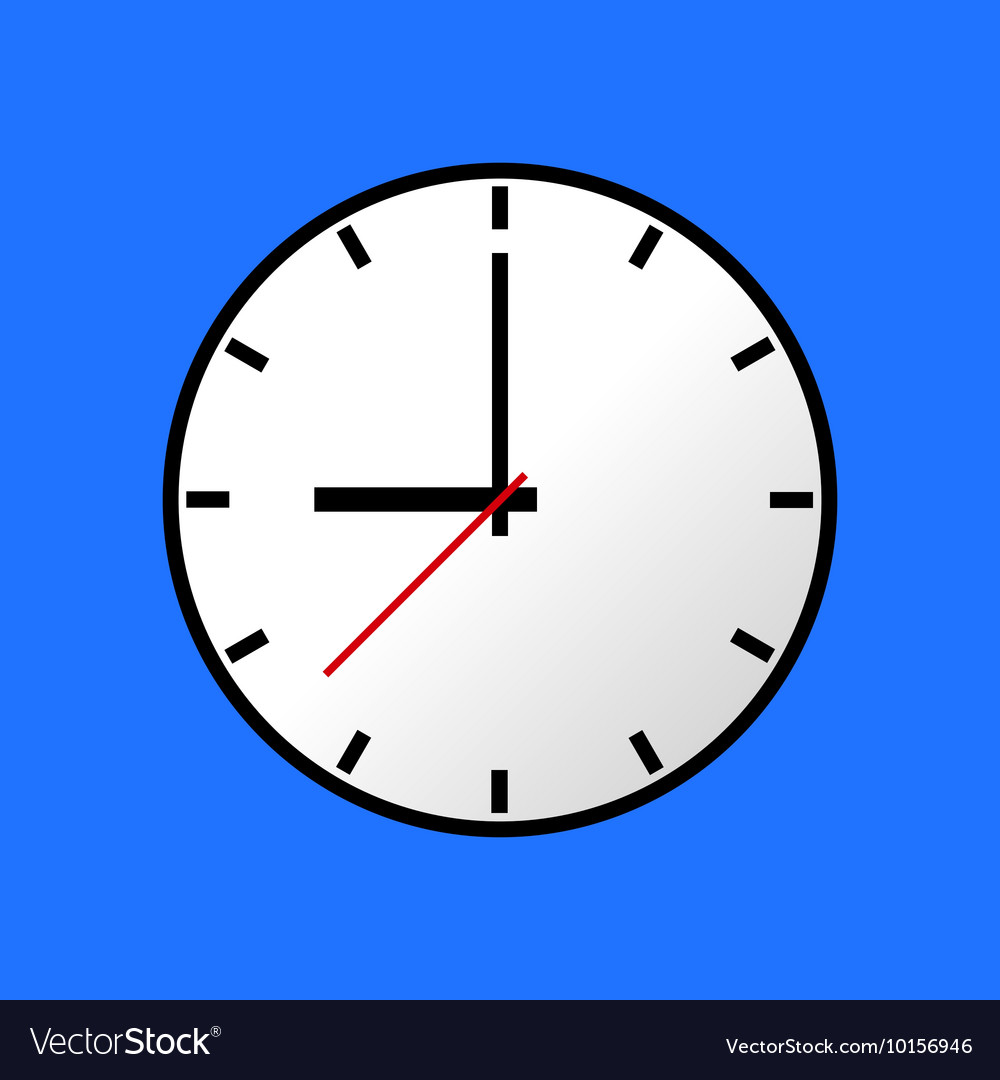 Clock icon flat design eps10 Royalty Free Vector Image