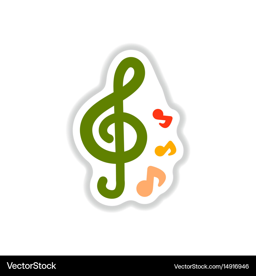 Color label design collection of music note Vector Image