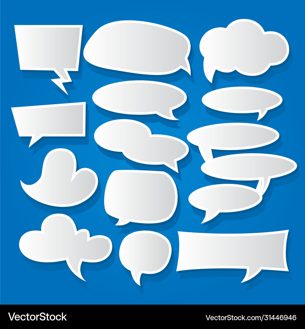 Comic bubble speech balloons speech cartoon Vector Image