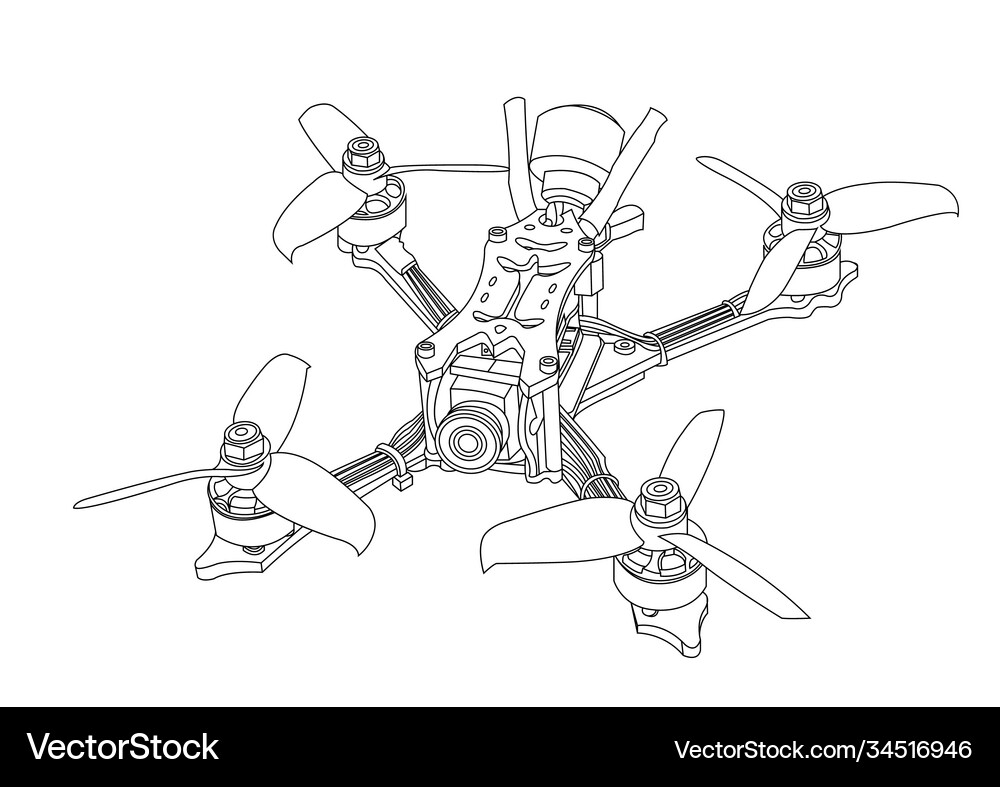 Drone outline Royalty Free Vector Image - VectorStock